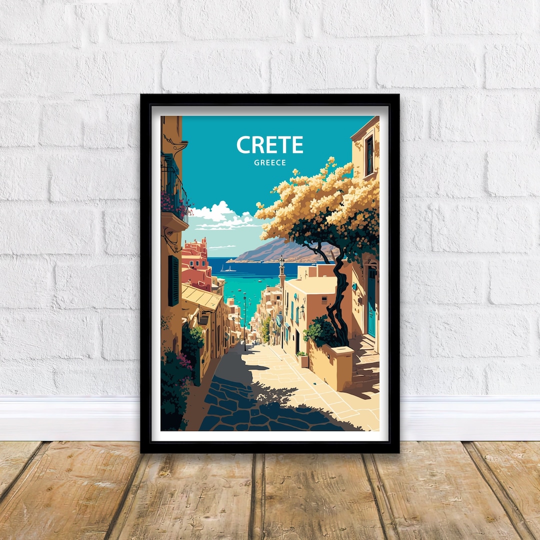 Crete Art Print | Crete Art Poster | Travel Poster | Greece Travel ...