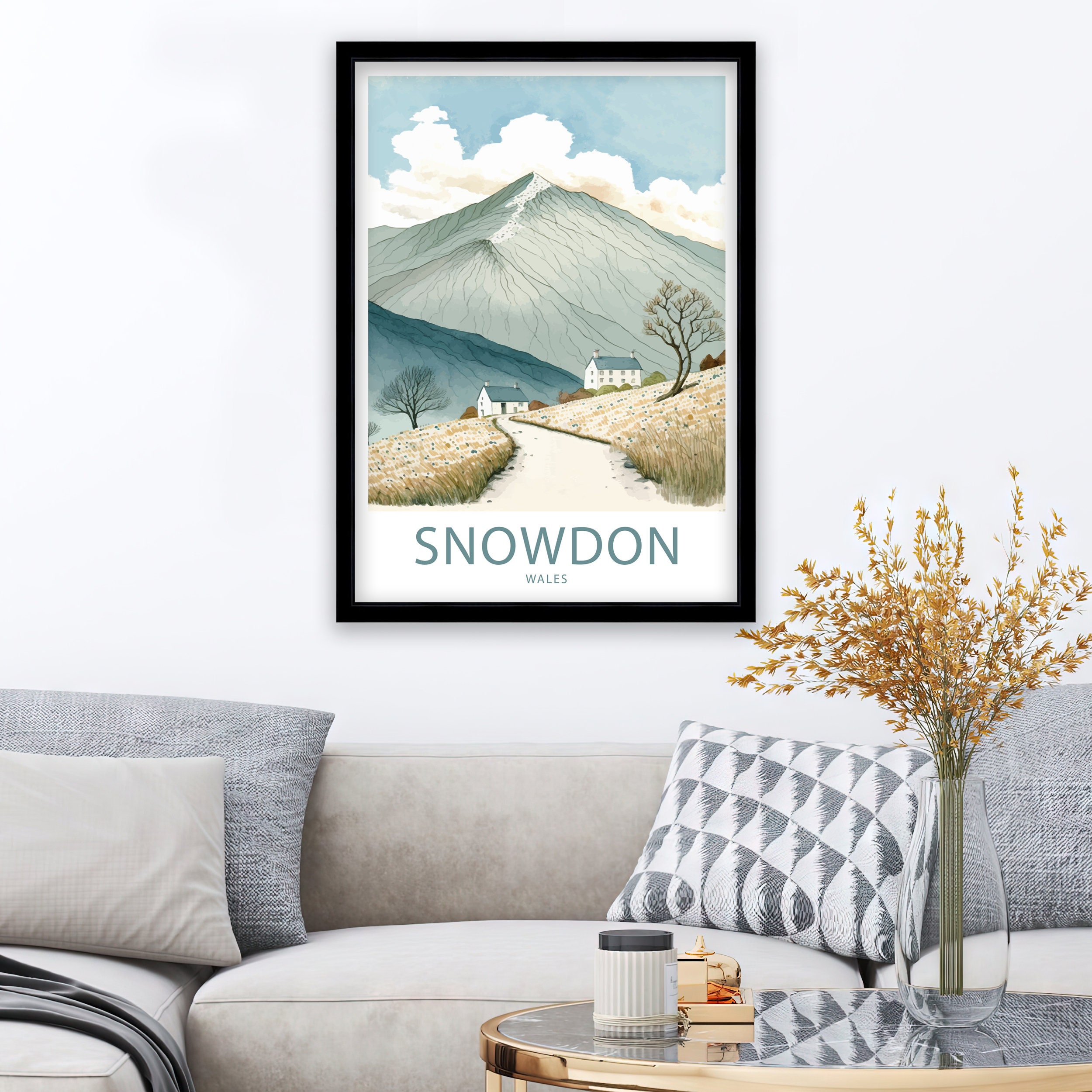 Snowdon Travel Print Wall Art Snowdon Travel Poster Gift for Snowdon ...