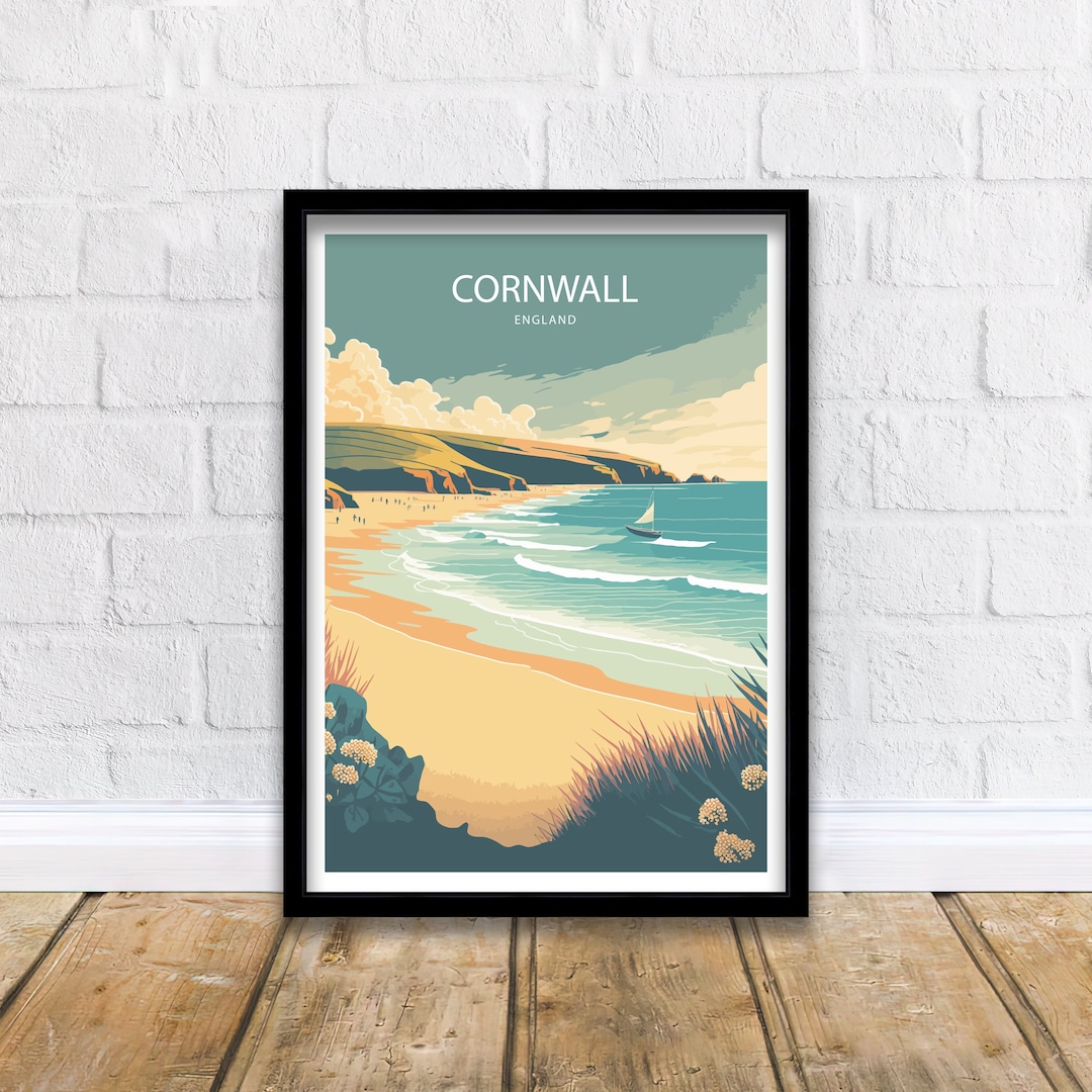 Cornwall Travel Print Cornwall Poster Home Décor Cornwall Art Print ...