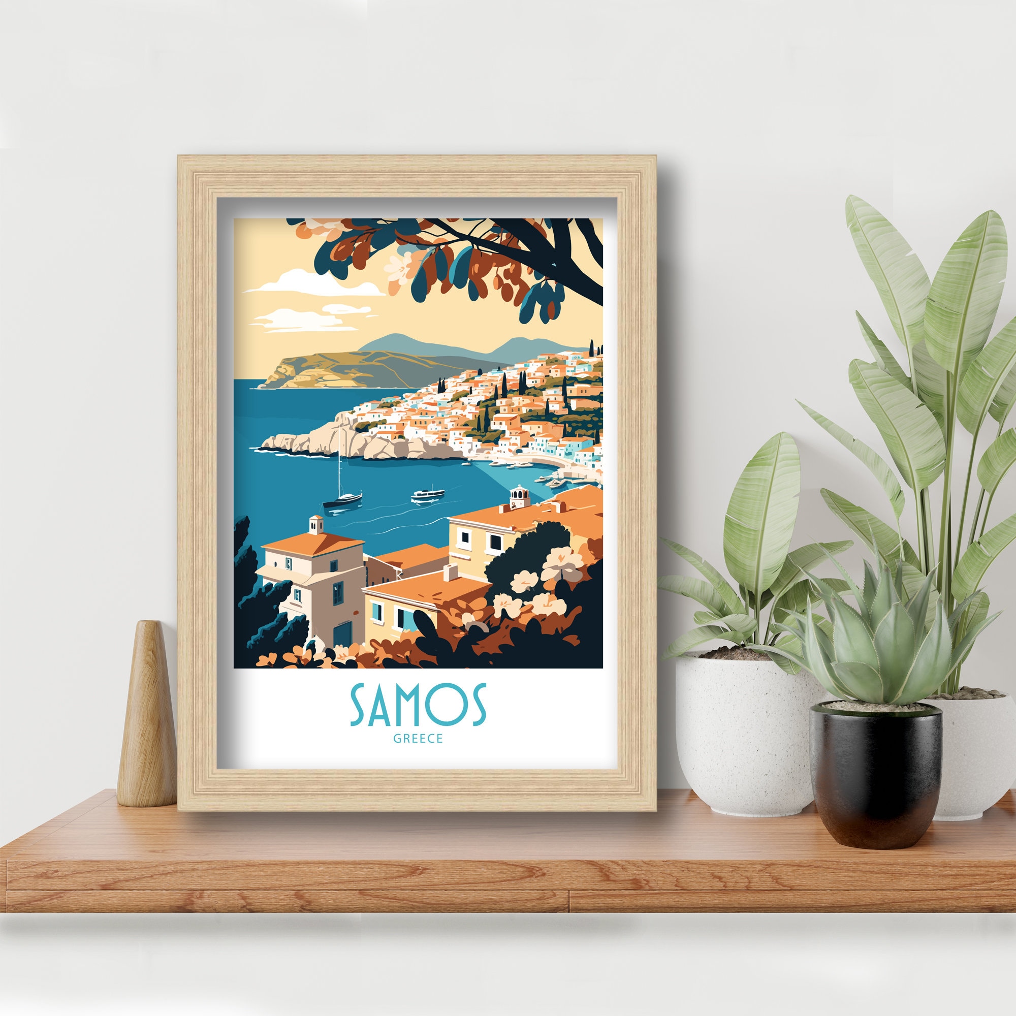 Samos Travel Print Samos Greece Poster Home Décor Samos Greece Art ...