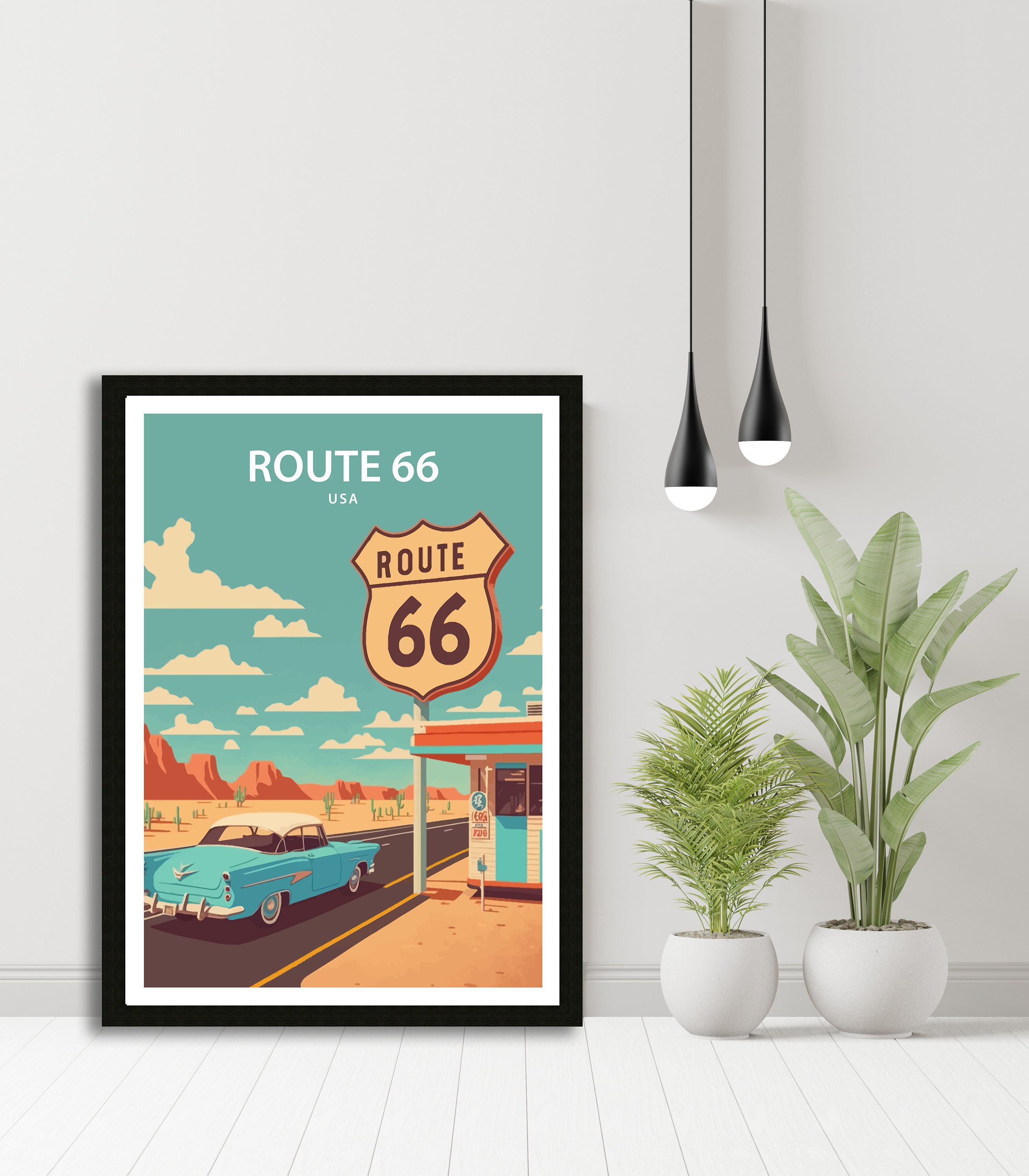 Route 66 Art Print | Route 66 | Route 66 Wall Decor| Route 66 Print ...