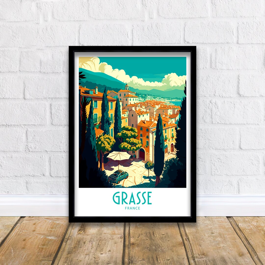 Grasse Travel Print Grasse France Poster Home Décor Grasse France Art ...