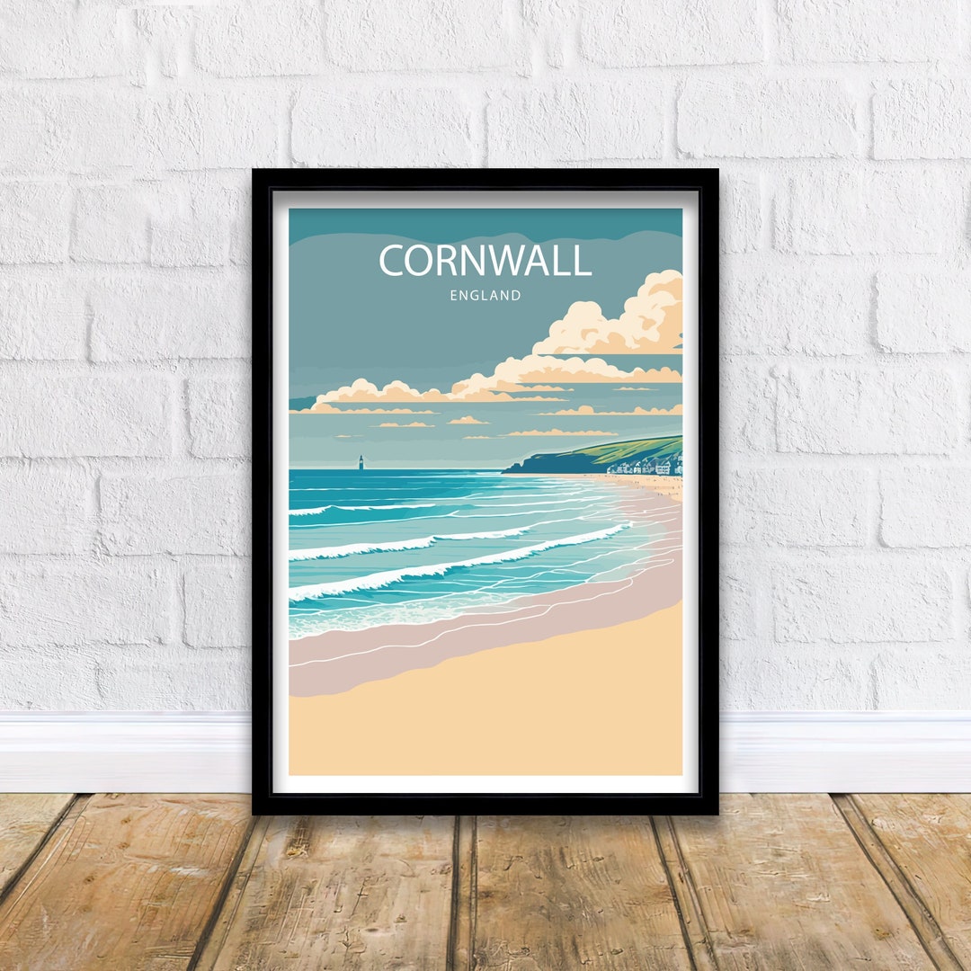 Cornwall Art Print | Cornwall Travel Poster | Cornwall Art Print | Wall ...
