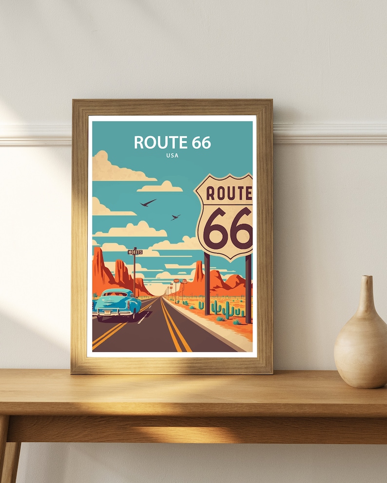 Route 66 Art Print Route 66 Route 66 Wall Decor Route 66 - Etsy