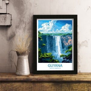 Guyana Travel Print Guyana Wall Decor South America Guyana Art Guyana ...