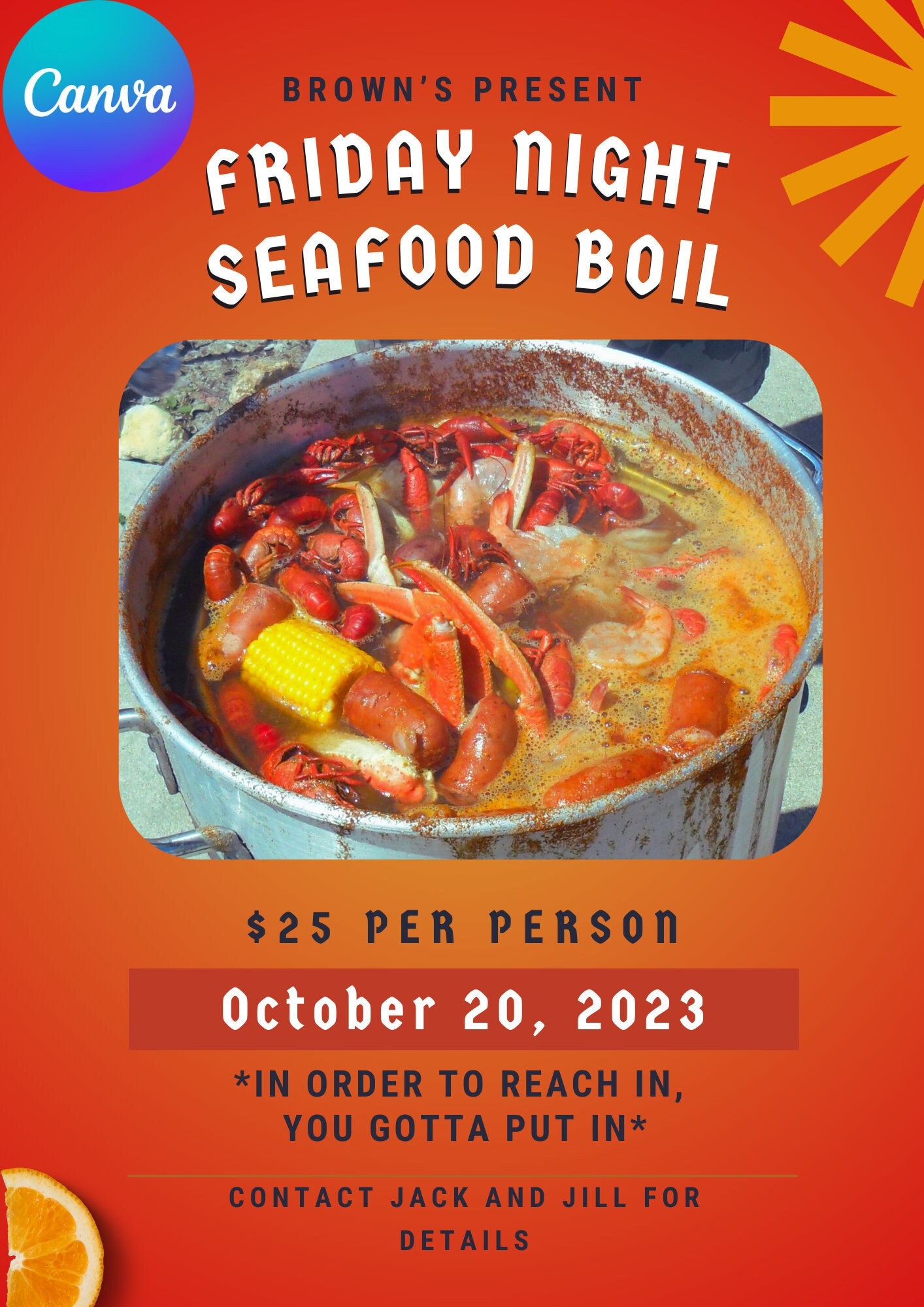 Seafood Boil Flyer | Editable Canva Template (digital Download) - Etsy