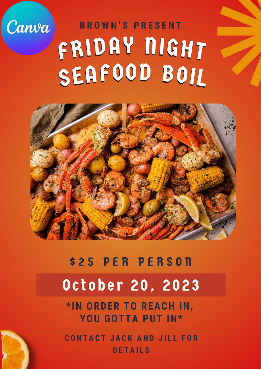Seafood Boil Flyer | Editable Canva Template (digital Download) - Etsy
