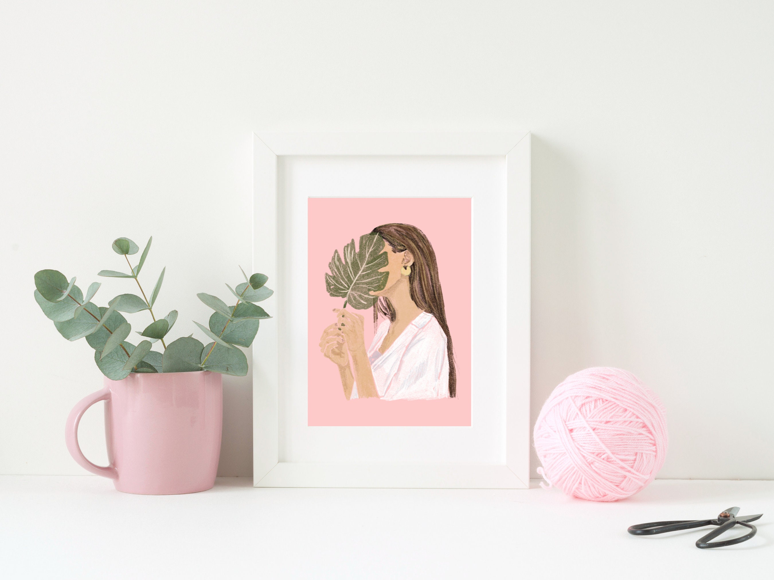 Monstera Girl | Pink Tropical Monstera | Plant Lover | Digital Print - Etsy
