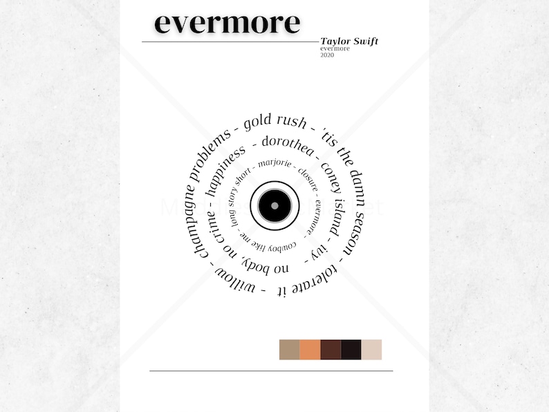 Evermore Taylor Swift Album Print - Etsy