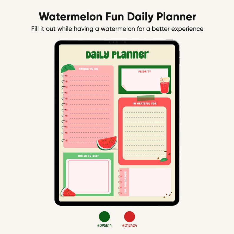 Digital Daily Planner Design Journal for iPad Summer Theme | Goodnotes ...