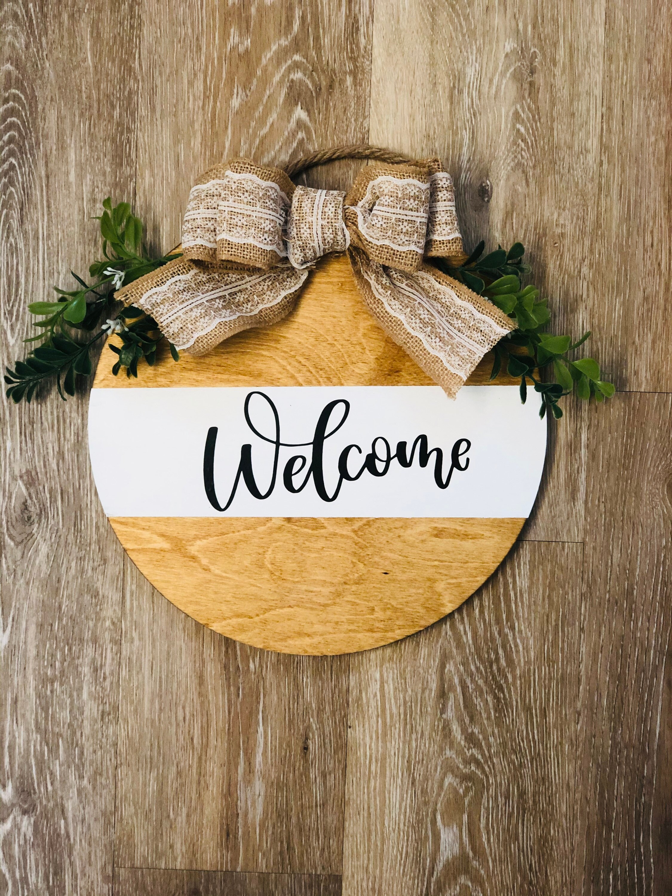 12 in Wood Door Hanger Welcome Welcome Door Hanger Welcome - Etsy