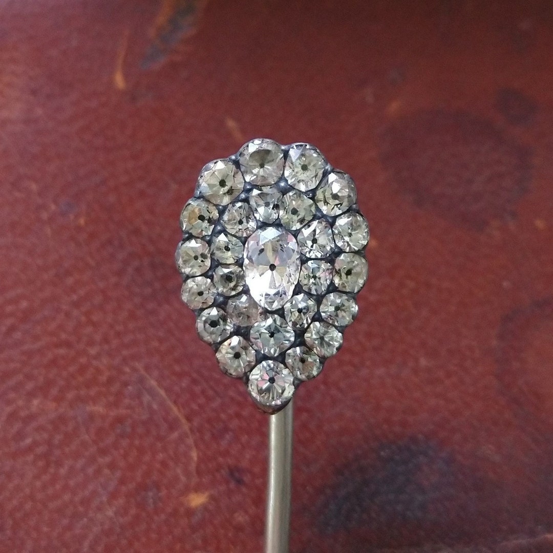 Antique Georgian Black Dot Paste Hat Pin, Georgian Stick Pin, Cravat ...