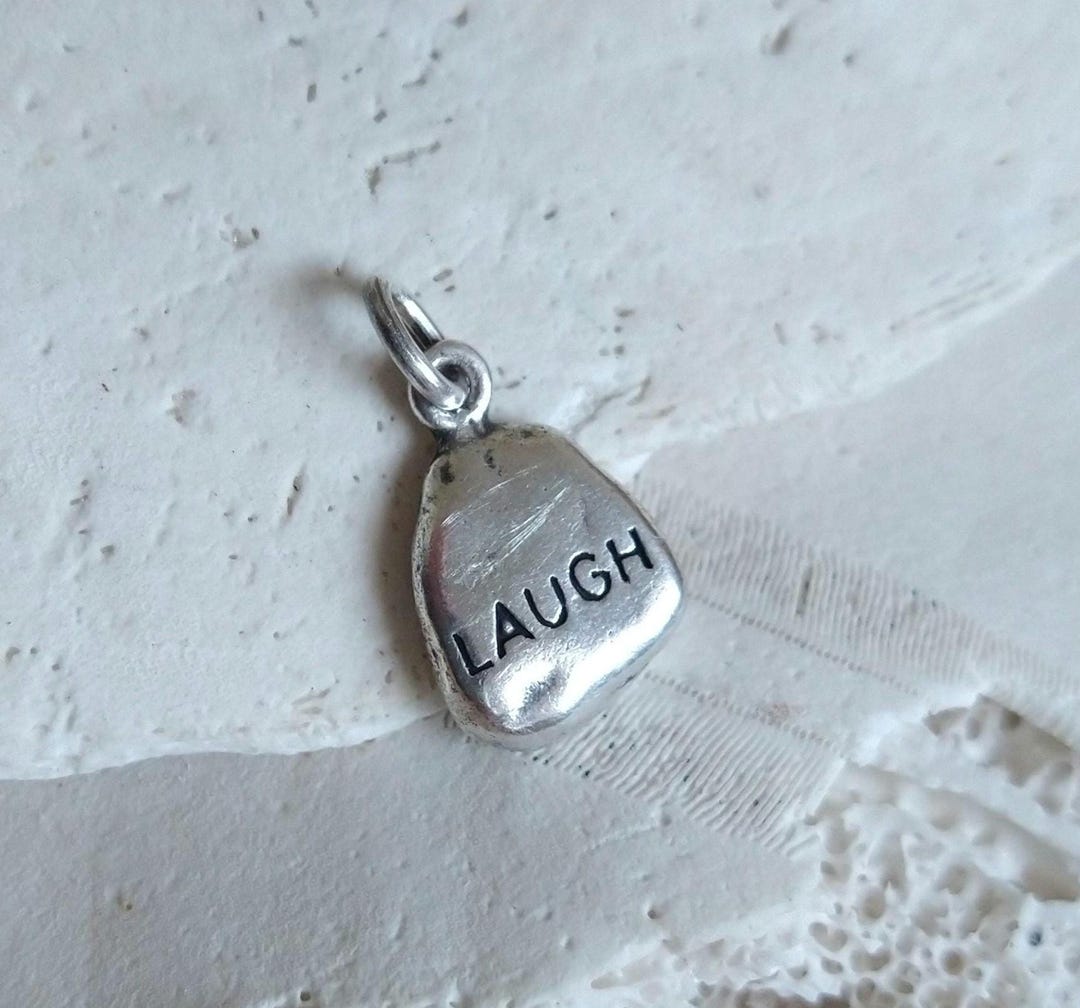 Vintage Sterling Silver Laugh Pebble Charm - Etsy