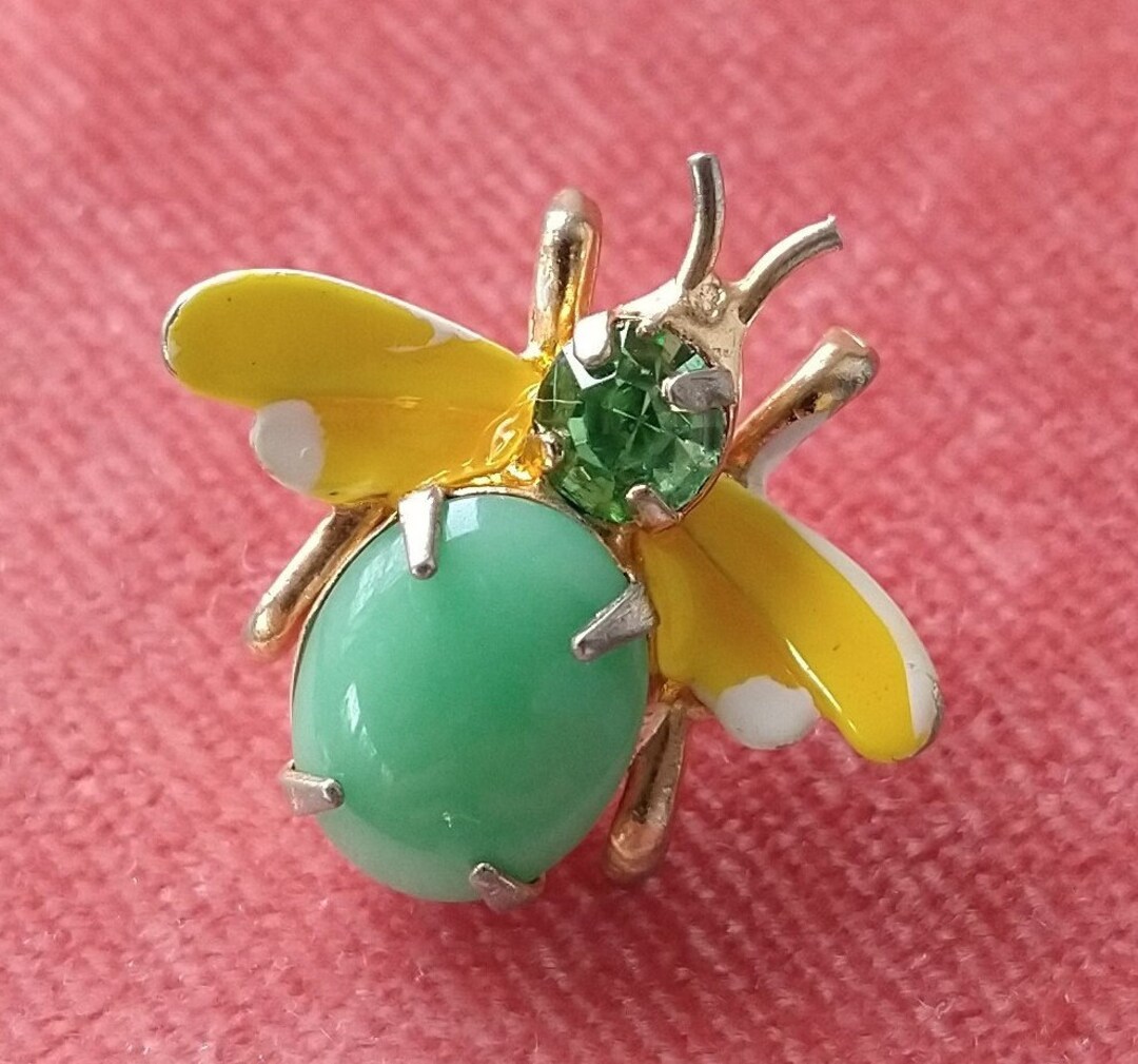 Vintage Small Green Jelly Belly Bug Lapel Pin, Mid Century Bug Lapel ...
