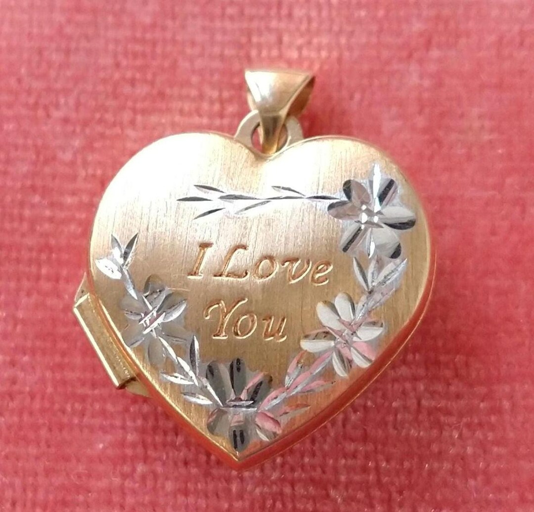 Vintage 10k Gold 'I Love You' Heart Locket, Vintage 10k Gold Heart ...