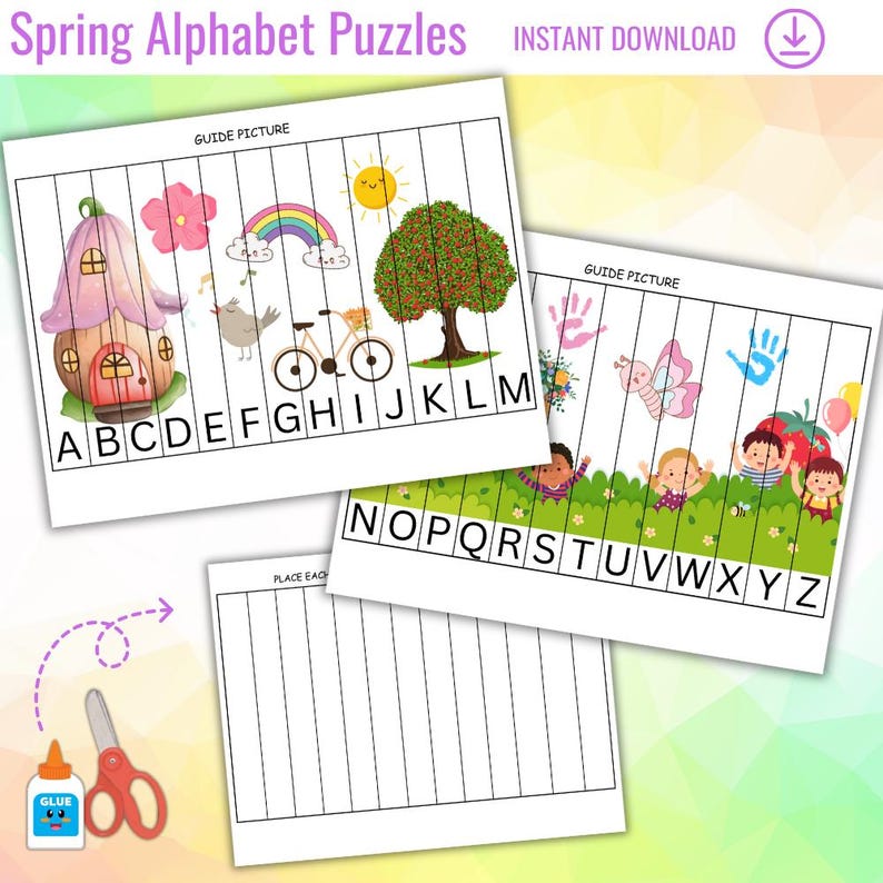 Spring Alphabet Puzzle Printable - Etsy