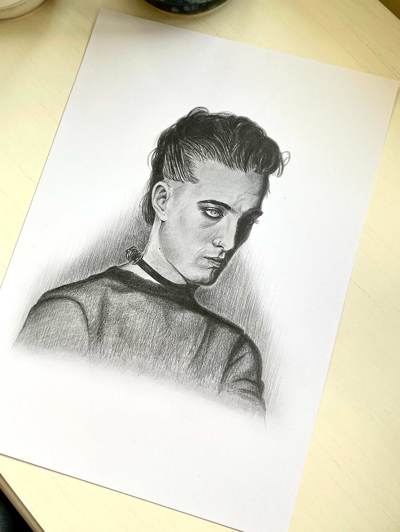 Damiano David Art Print Maneskin Pencil Drawing Wall Art - Etsy