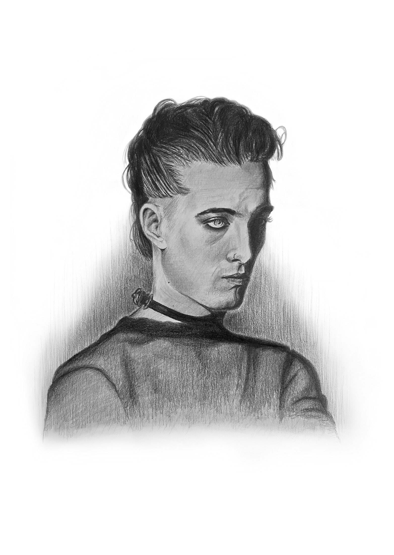 Damiano David Art Print Maneskin Pencil Drawing Wall Art - Etsy