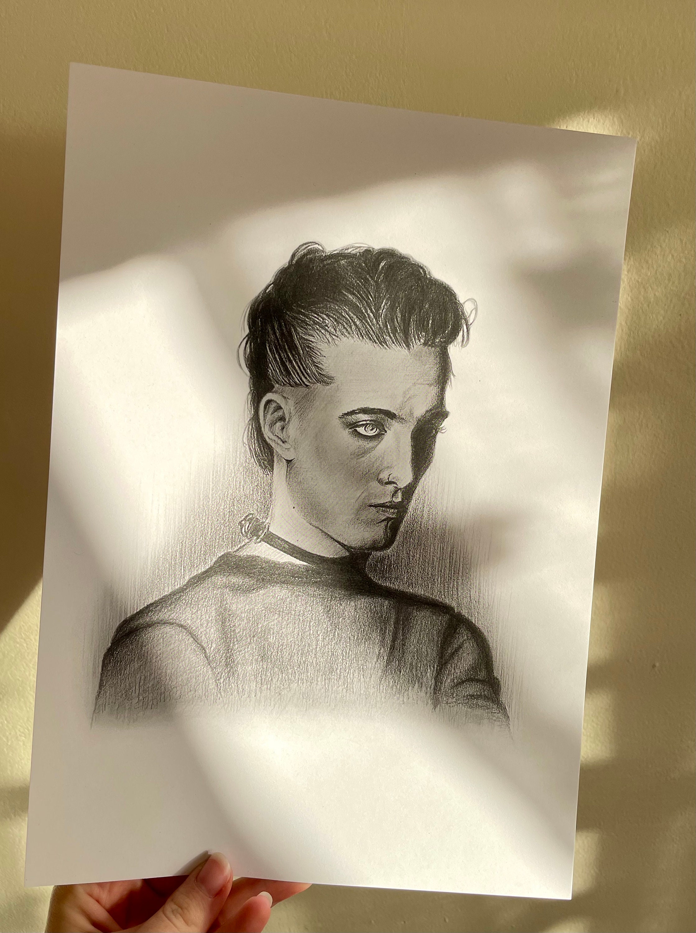 Damiano David Art Print | Maneskin | Pencil Drawing | Wall Art | A4 ...