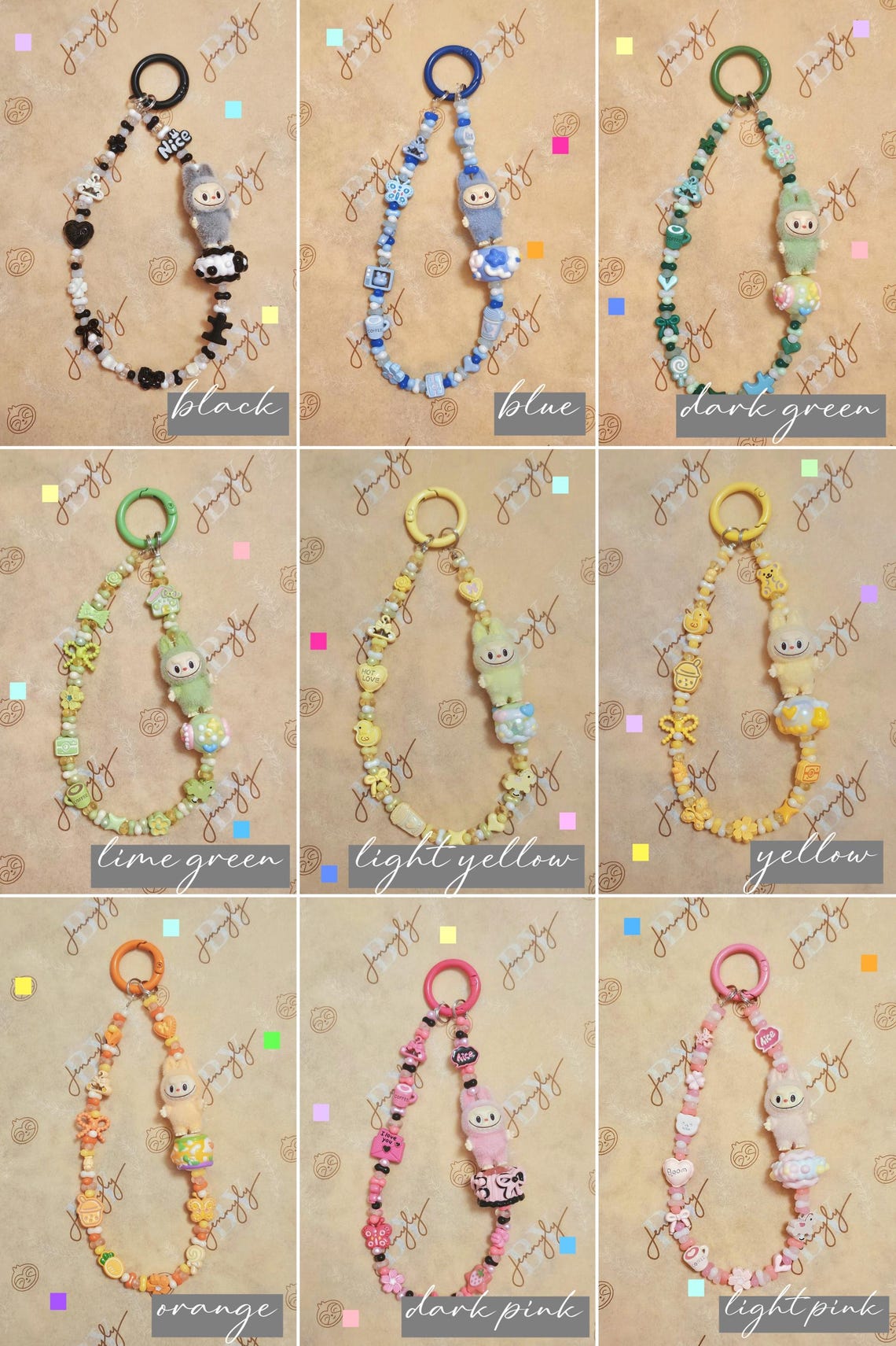 Labubu Beaded Phone Strap Phone Accessory Beaded Phone Charm Phone ...