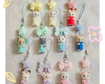 Sylvanian Babies Phone Charm Calico Critters Cute Animal Keychain ...