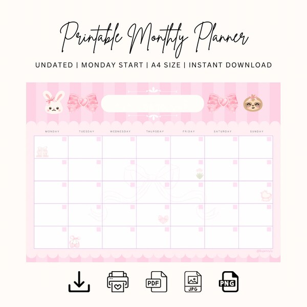 Pink Calendar - Etsy