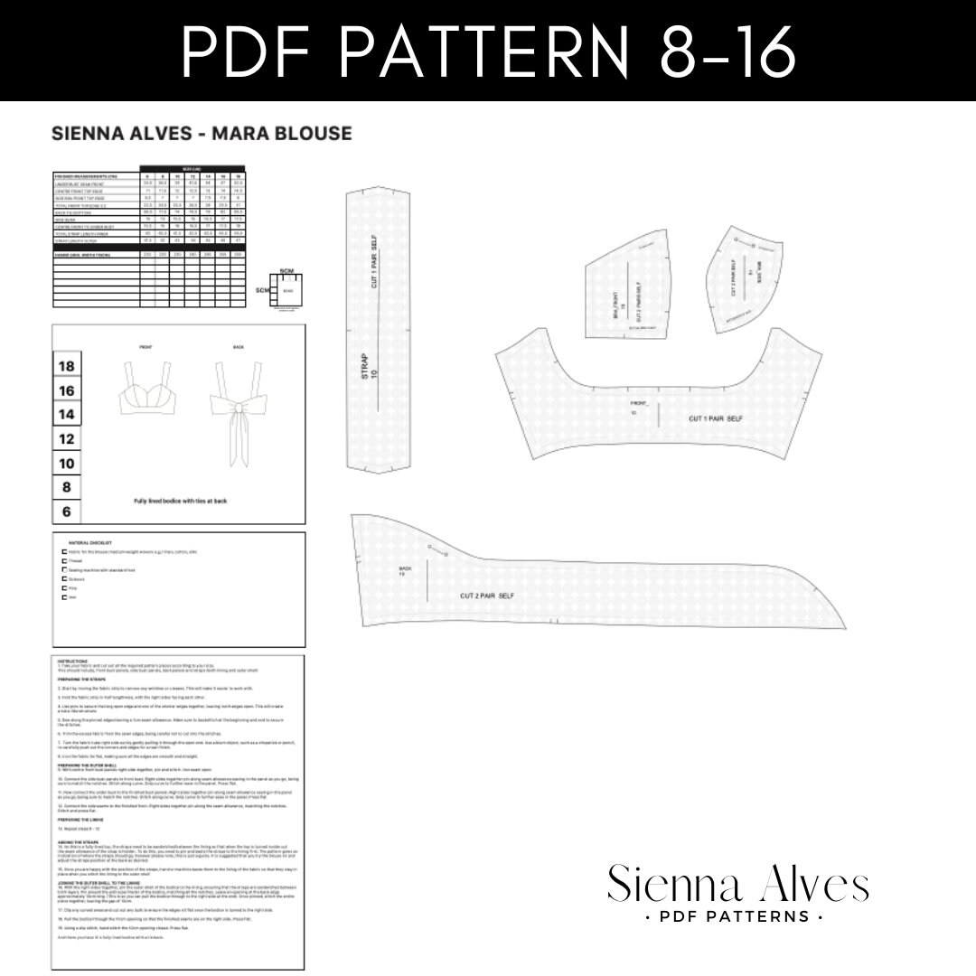 Mara | Tie Back Crop | Digital Pattern PDF 8-16 UK - Etsy