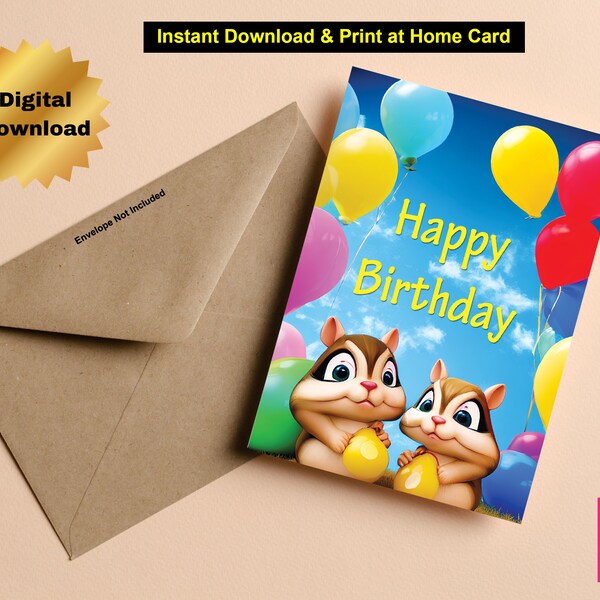 Chipmunk Birthday Card - Etsy