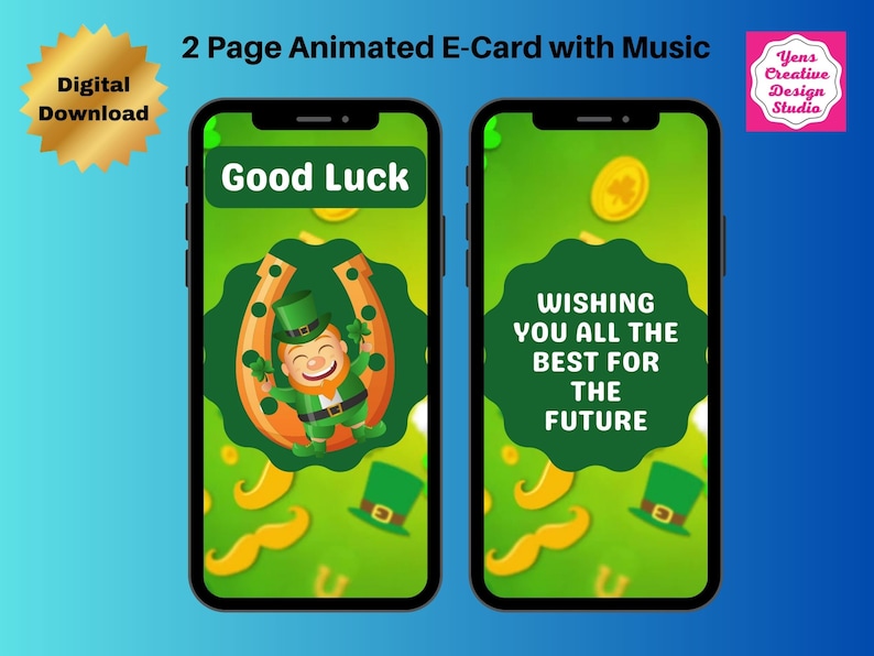 Animated Good Luck Card E-card Good Luck Video Card - Etsy UK