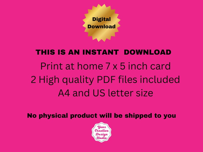 Printable Birthday Card 7x5 Inch Panda Birthday Card Downloadable Panda ...