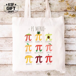 Pi Menu Tote Bag, Pi Symbol Tote Bag, Math Teacher Gift Bag, Happy Pi ...
