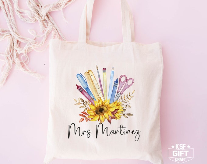 School Doodle Tote Bag, School Campus Bag, Teacher Appreciation Gift ...