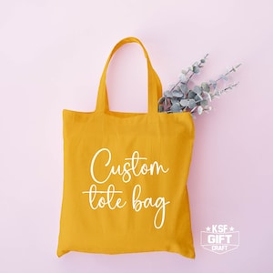 Custom Text Tote Bag, Personalized Tote Bag, Promotional Totes, Bridal ...