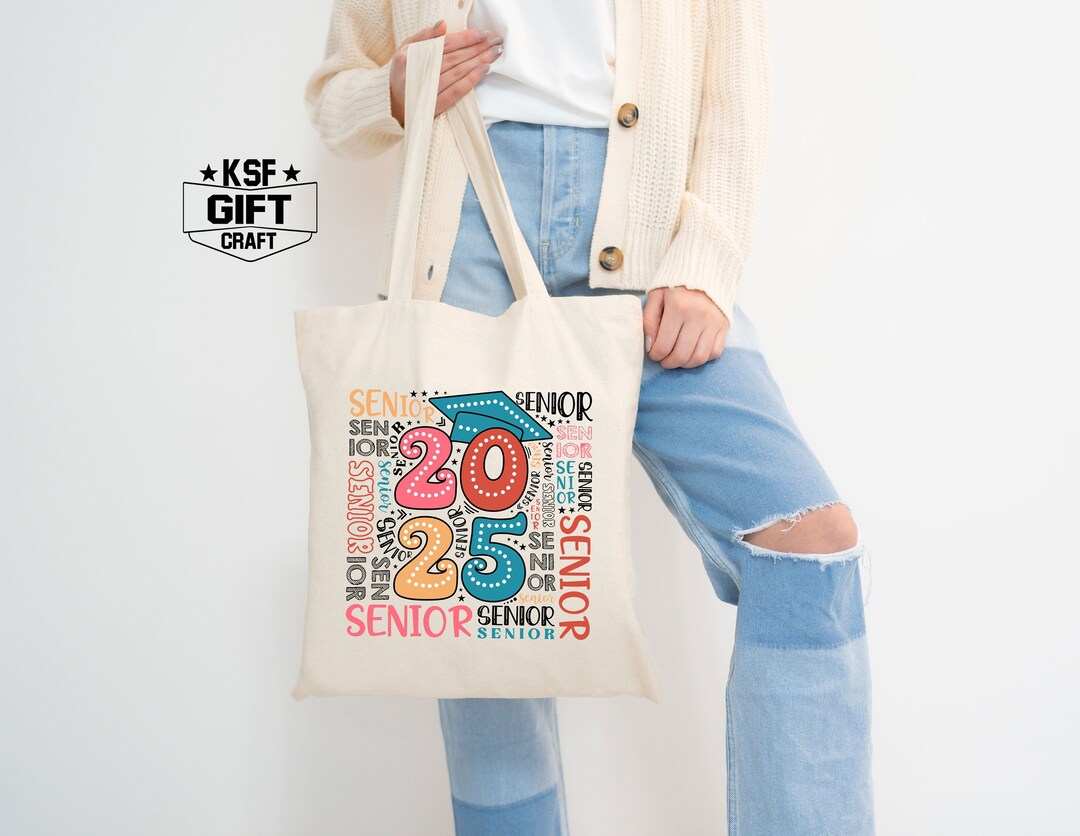 Senior 2025 Grad Cap Totes, Class of 2025 Totes, Back to School Totes ...