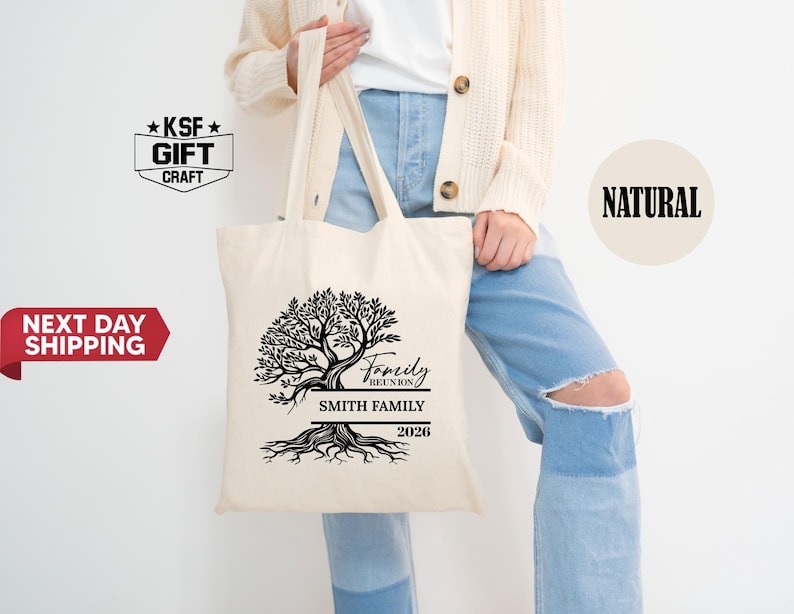 Personalized Family Tree Reunion Tote Bag: Custom Name, Event Favor ...