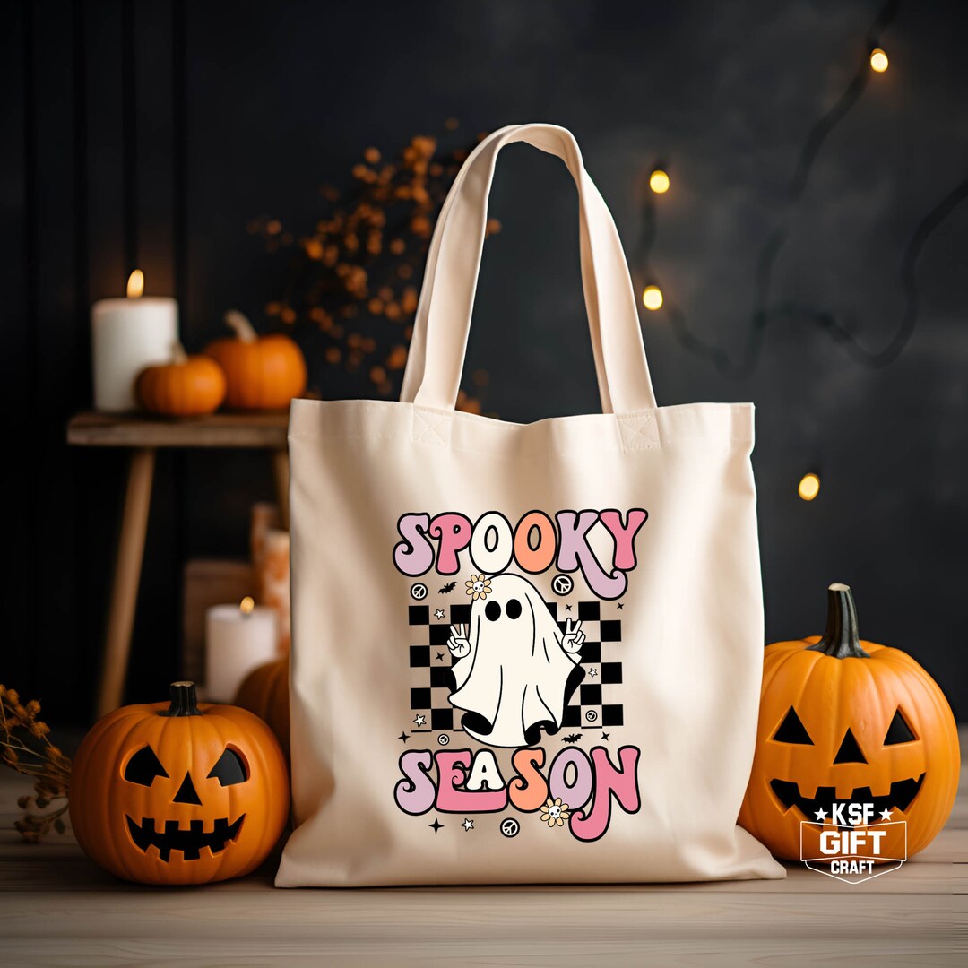 Spooky Season Tote Bag, Halloween Squad Tote Bag, Funny Halloween Bag ...