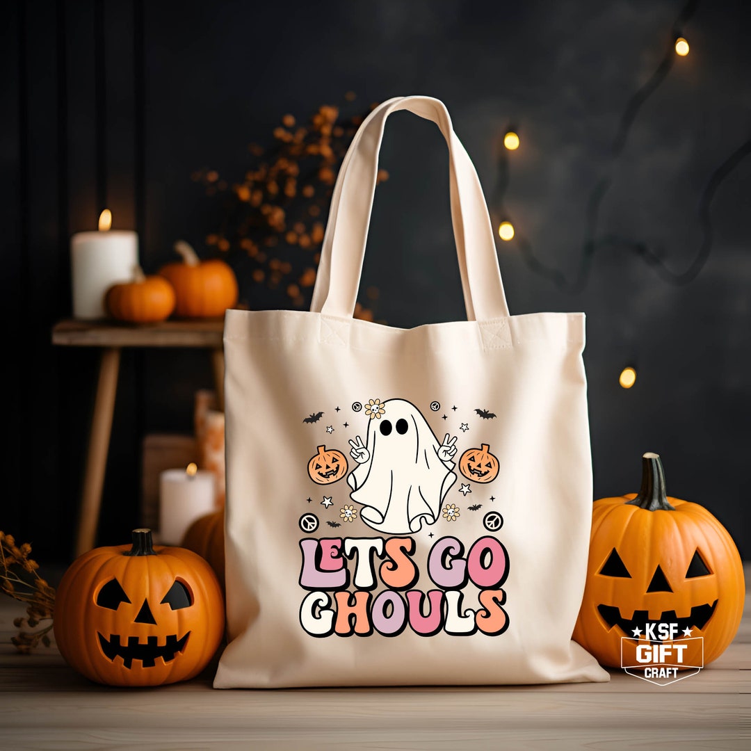Lets Go Ghouls Tote Bag, Halloween Squad Tote Bag, Funny Halloween Bag ...