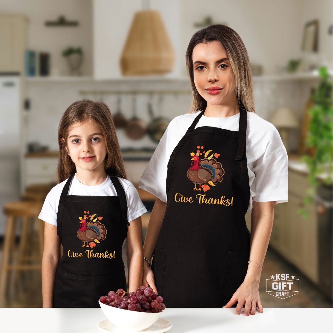 Thanksgiving Turkey Apron: Matching Adult & Kids Cooking Aprons - Etsy