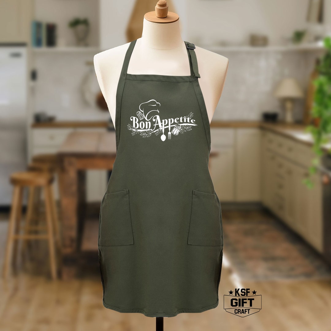 Bon Appetit Apron: Personalized Chef Apron With Pockets - Etsy