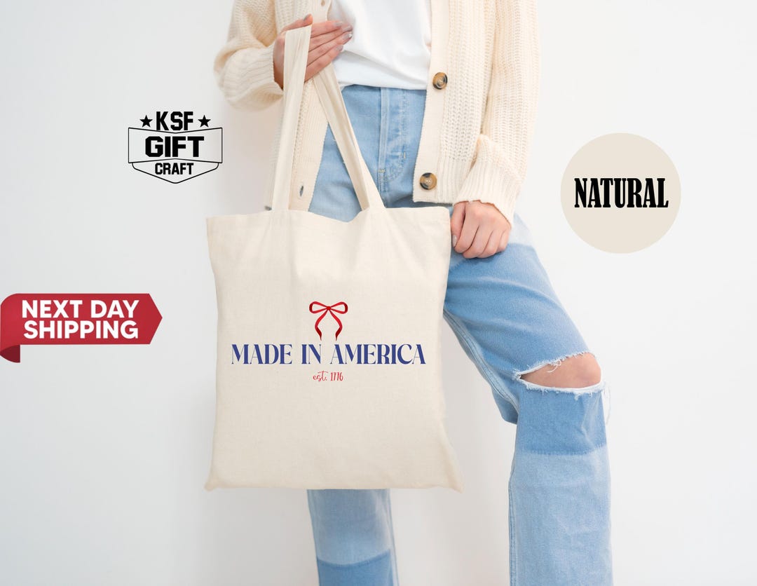 Coquette Made in America Tote Bag: Est. 1776 Gift, American Bags - Etsy