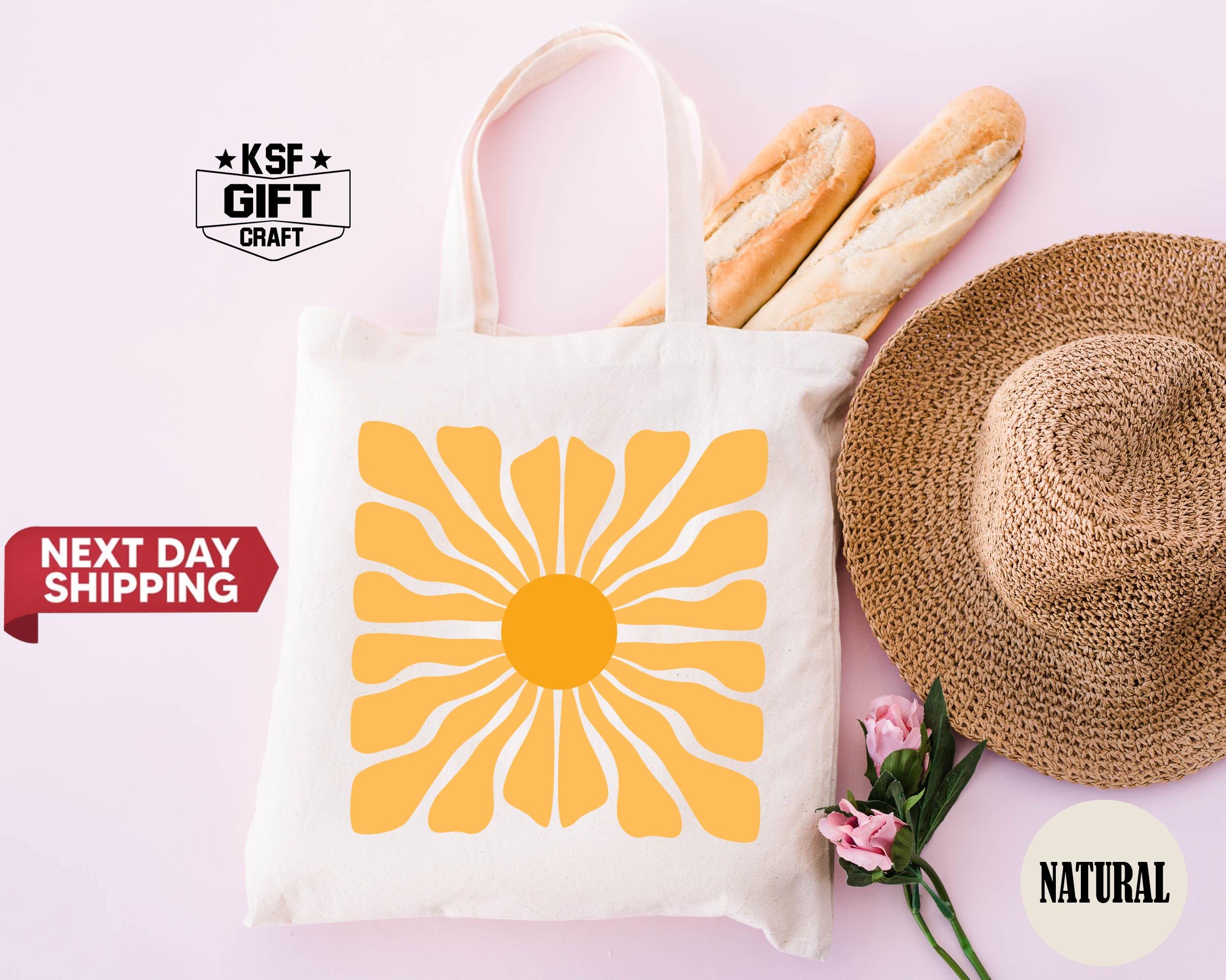 Groovy Sun Tote Bag: Canvas Beach Bag - Etsy