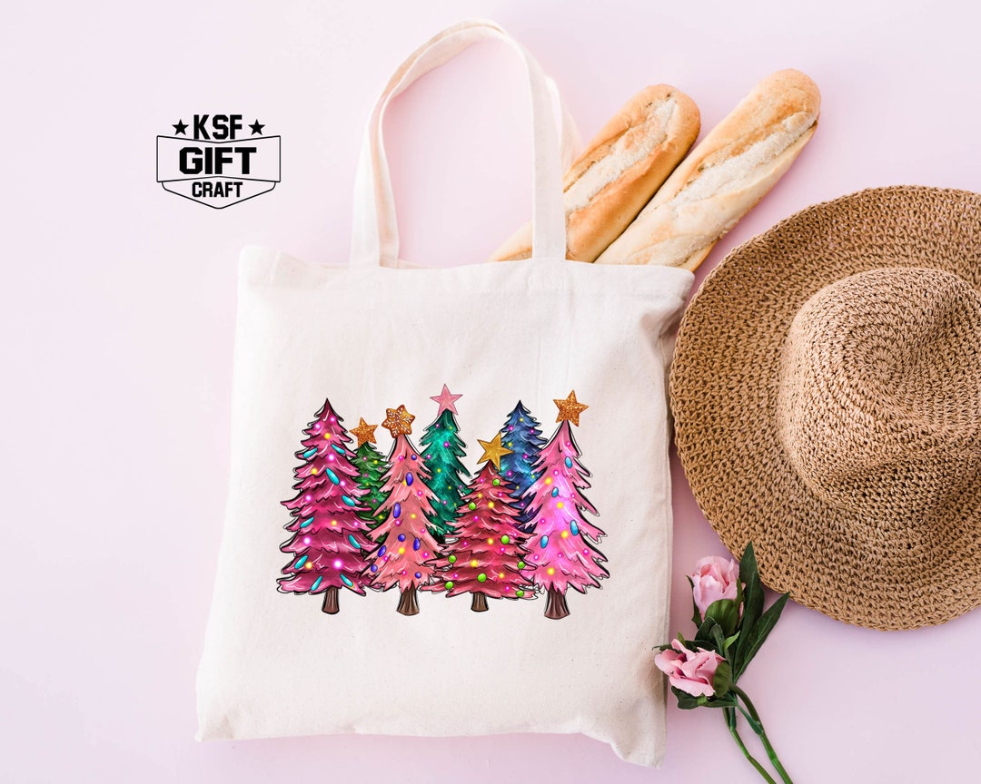 Colorful Christmas Tree Totes, Christmas Gift Bag, Xmas Party Bag ...