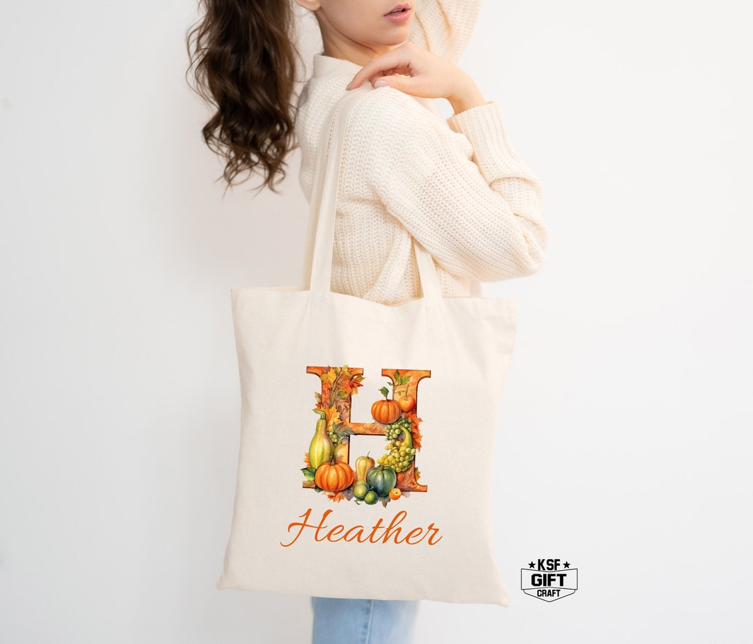 Personalized Fall Pumpkins Tote Bag, Fall Season Gift Bag, Pumpkin Farm ...