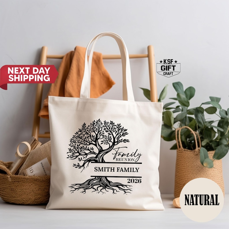 Personalized Family Tree Reunion Tote Bag: Custom Name, Event Favor ...