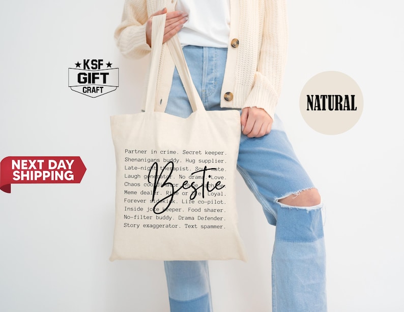 Bestie Definition Cotton Canvas Tote Bag, Gift for Best Friend - Etsy
