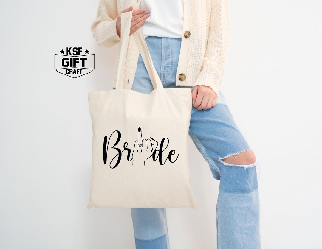 Bride Ring Finger Tote Bag: Wedding Party Gift, Honeymoon Totes - Etsy