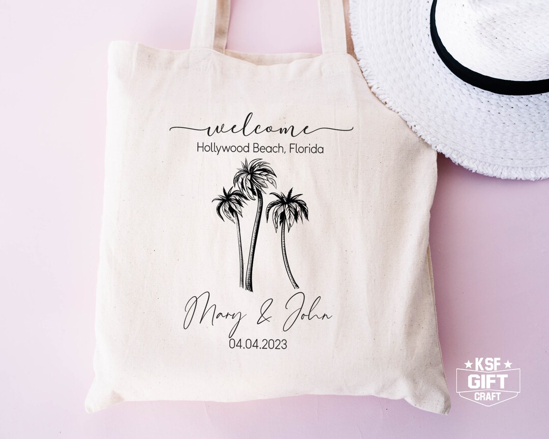Beach Wedding Totes, Outdoor Wedding Tote, Welcome Tote Bag, Beach ...