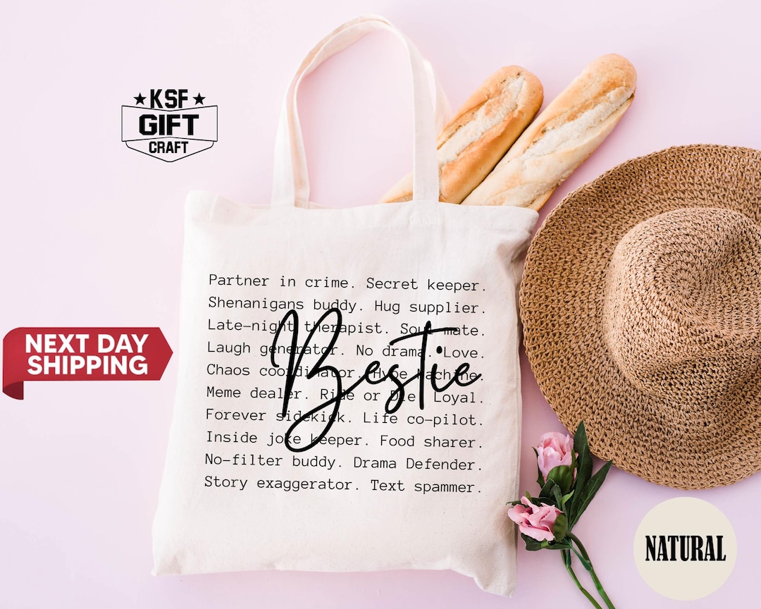 Bestie Definition Cotton Canvas Tote Bag, Gift for Best Friend - Etsy