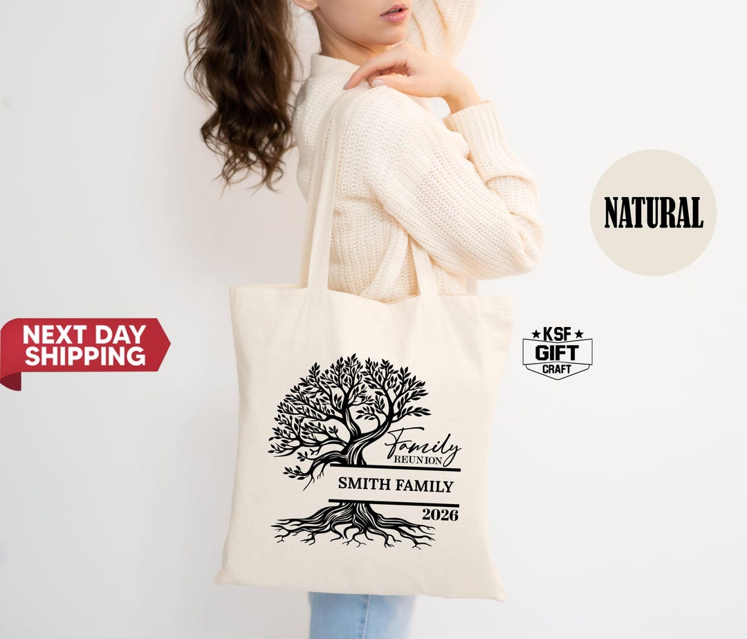 Personalized Family Tree Reunion Tote Bag: Custom Name, Event Favor ...