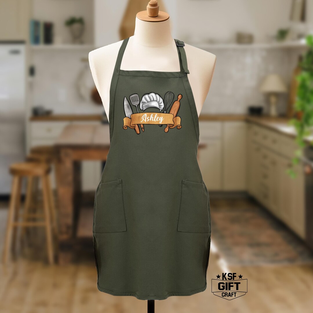 Custom Kitchen Tool Name Apron, Kitchen Utensils Apron, Housewarming ...